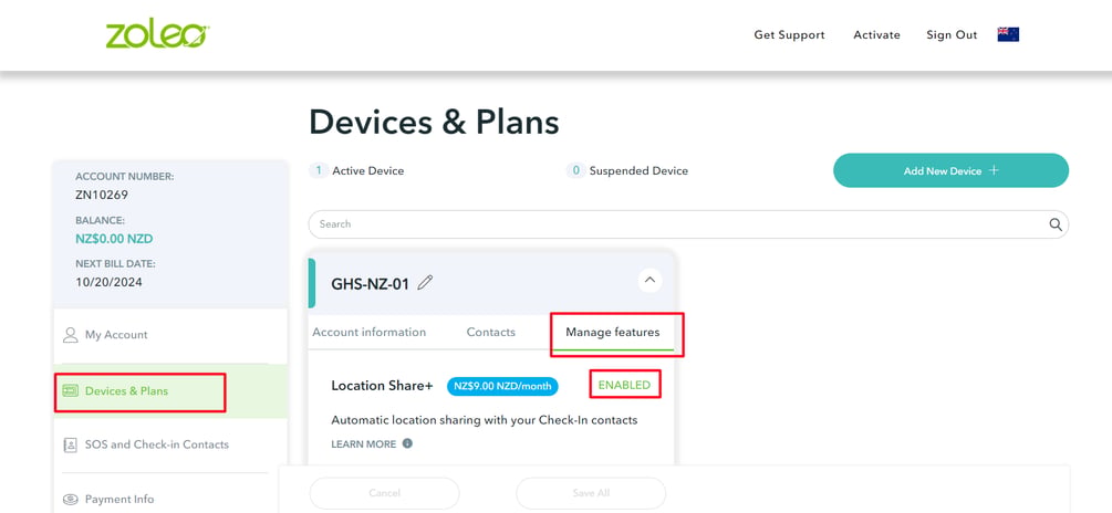 ZOLEO Activation, Data Sharing & GetHomeSafe Set-up